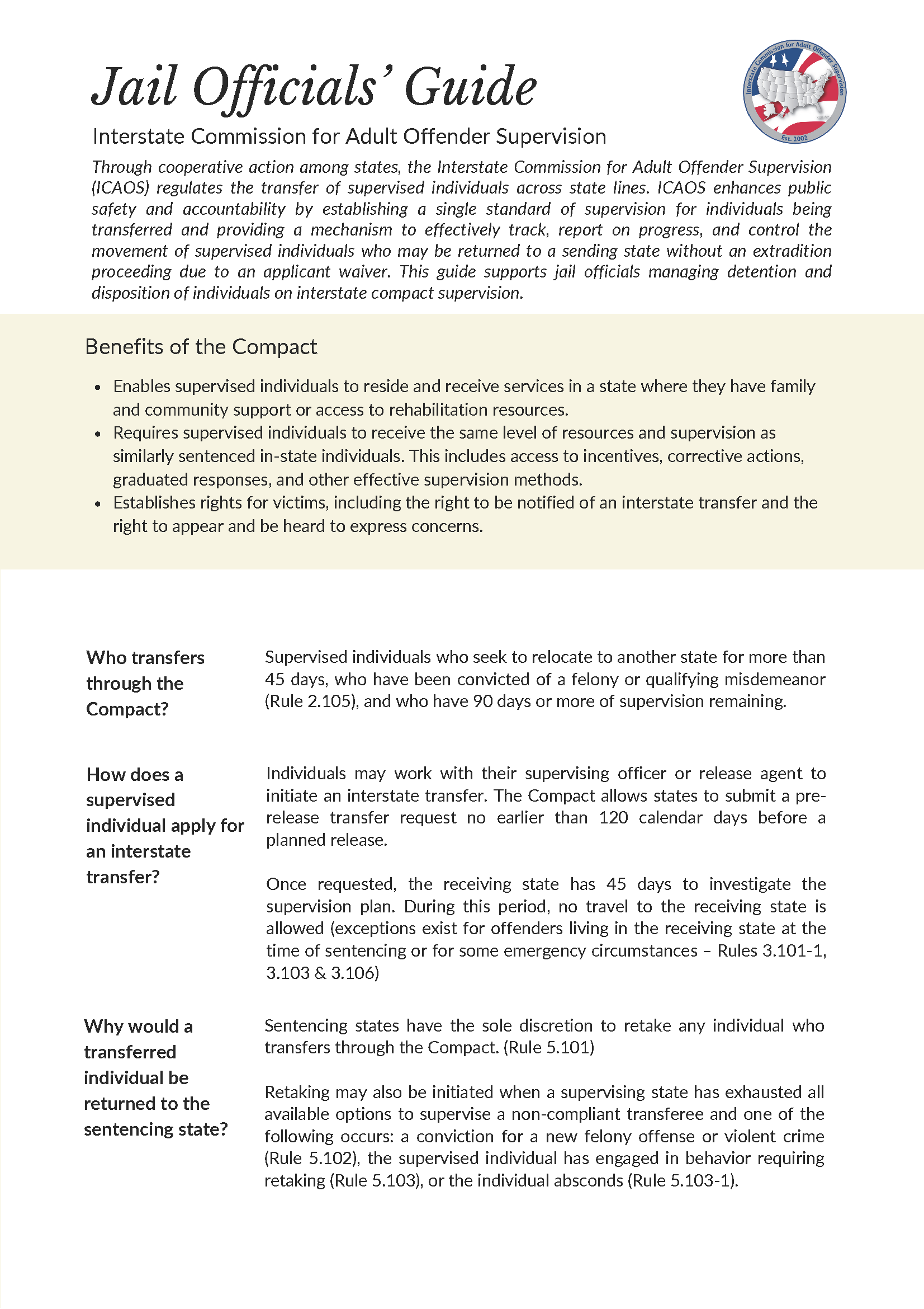 Quick Reference Guides | ICAOS